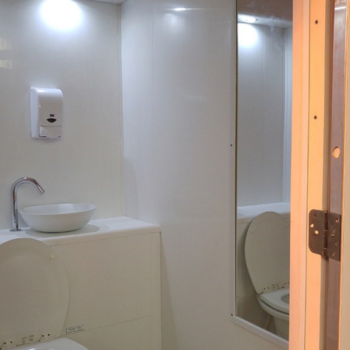 Floor Luxury Portable Restroom's Interior - Moon Portable Restrooms